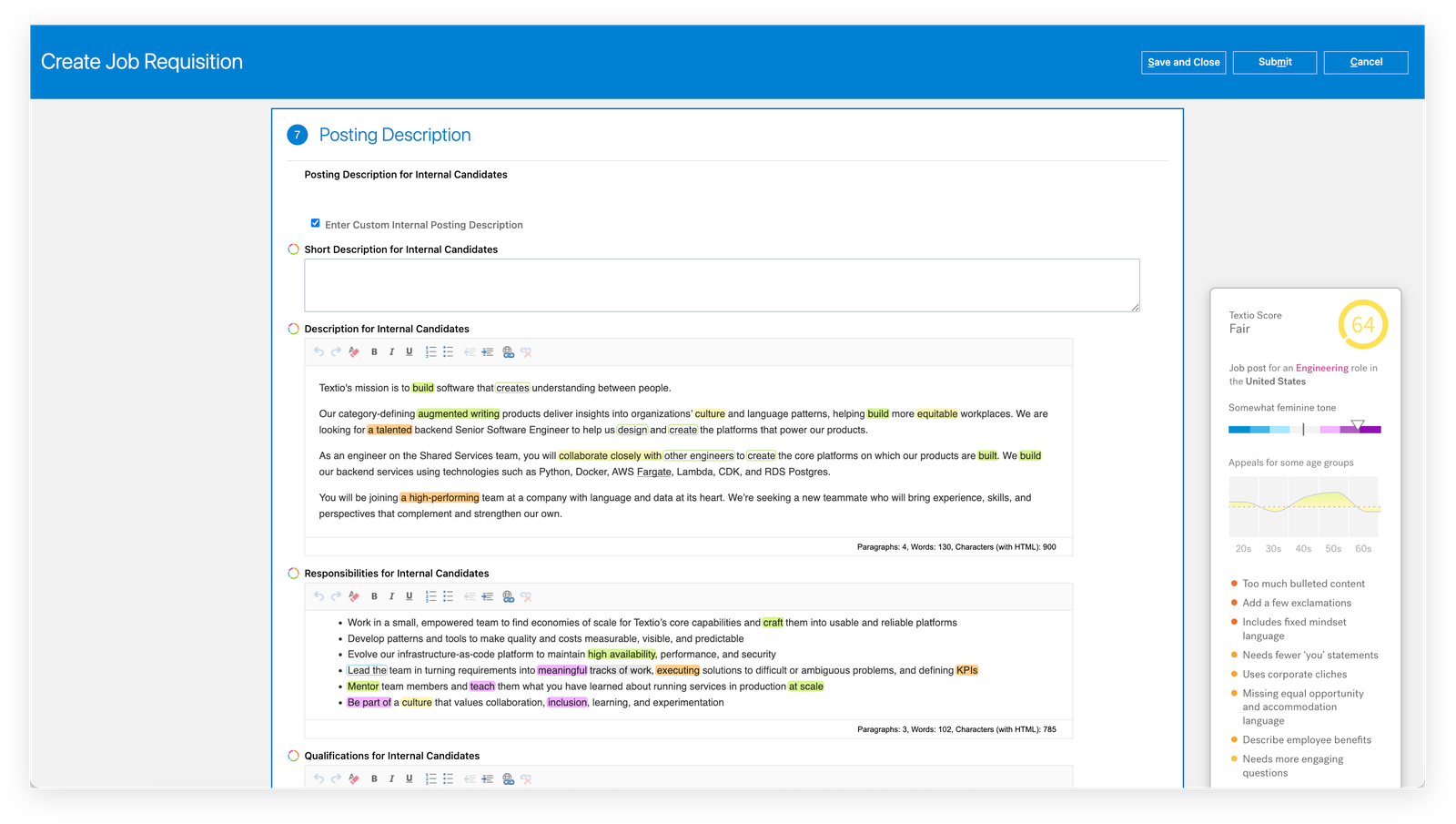 Textio language guidance is now available in Oracle Recruiting Cloud ...