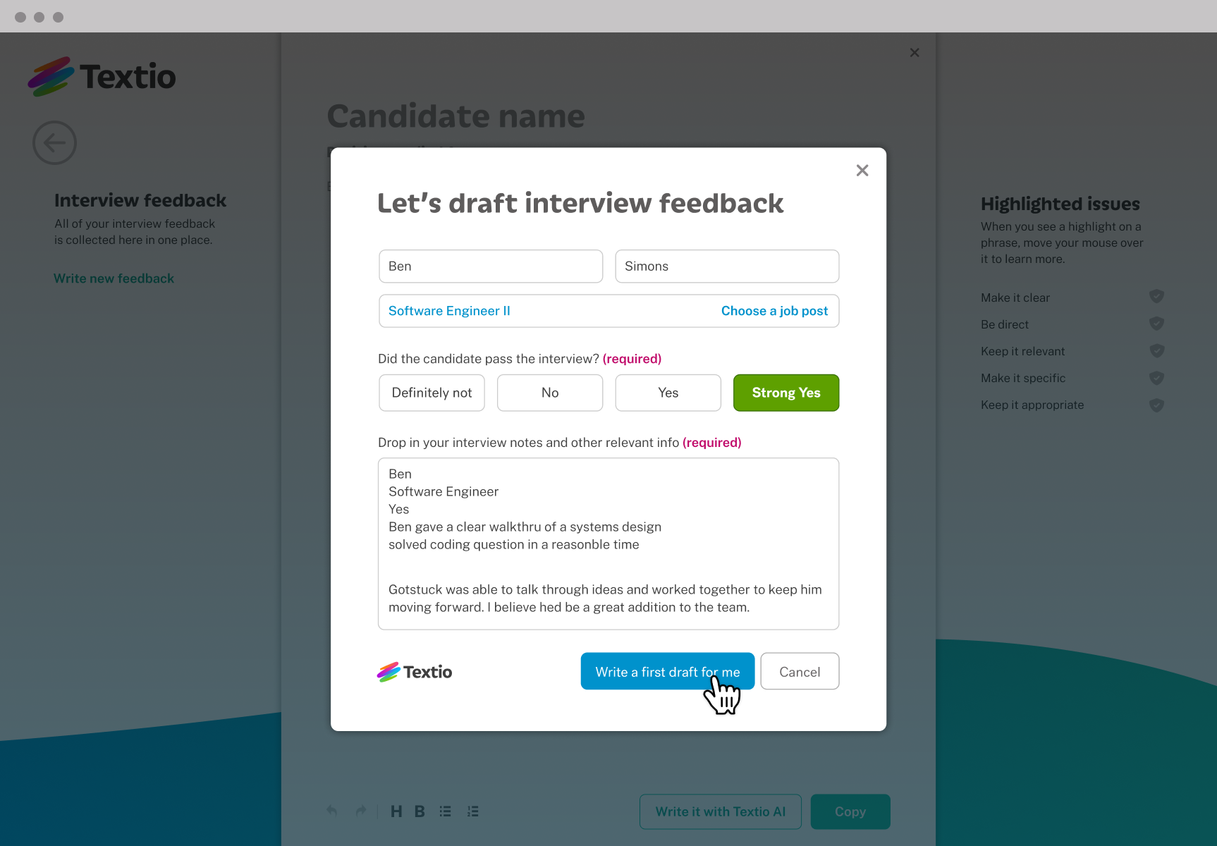 Hire for skills, not vibes—Textio launches Interview Feedback – Textio blog